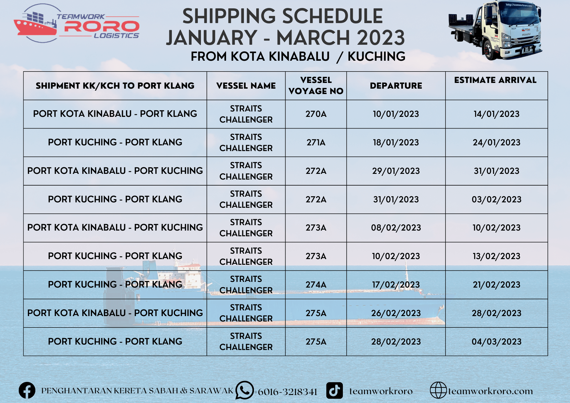 SCHEDULE - Teamwork RORO Logistics